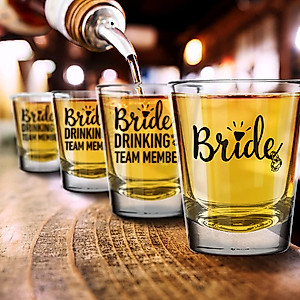 shop4ever Bride and Bride's Drinking Team Member Xoxo Shot Glasses ~ Bachelorette Party Favors ~ (12)