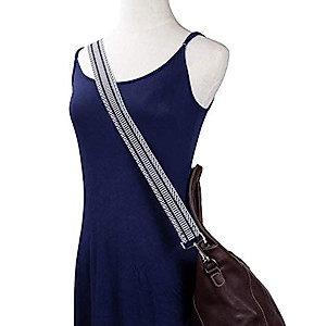 ZANQANO Purse Strap Replacement Crossbody Bag Women Wide Adjustable Jacquard Woven Handbag Straps (Diagonal, Silver hardware)