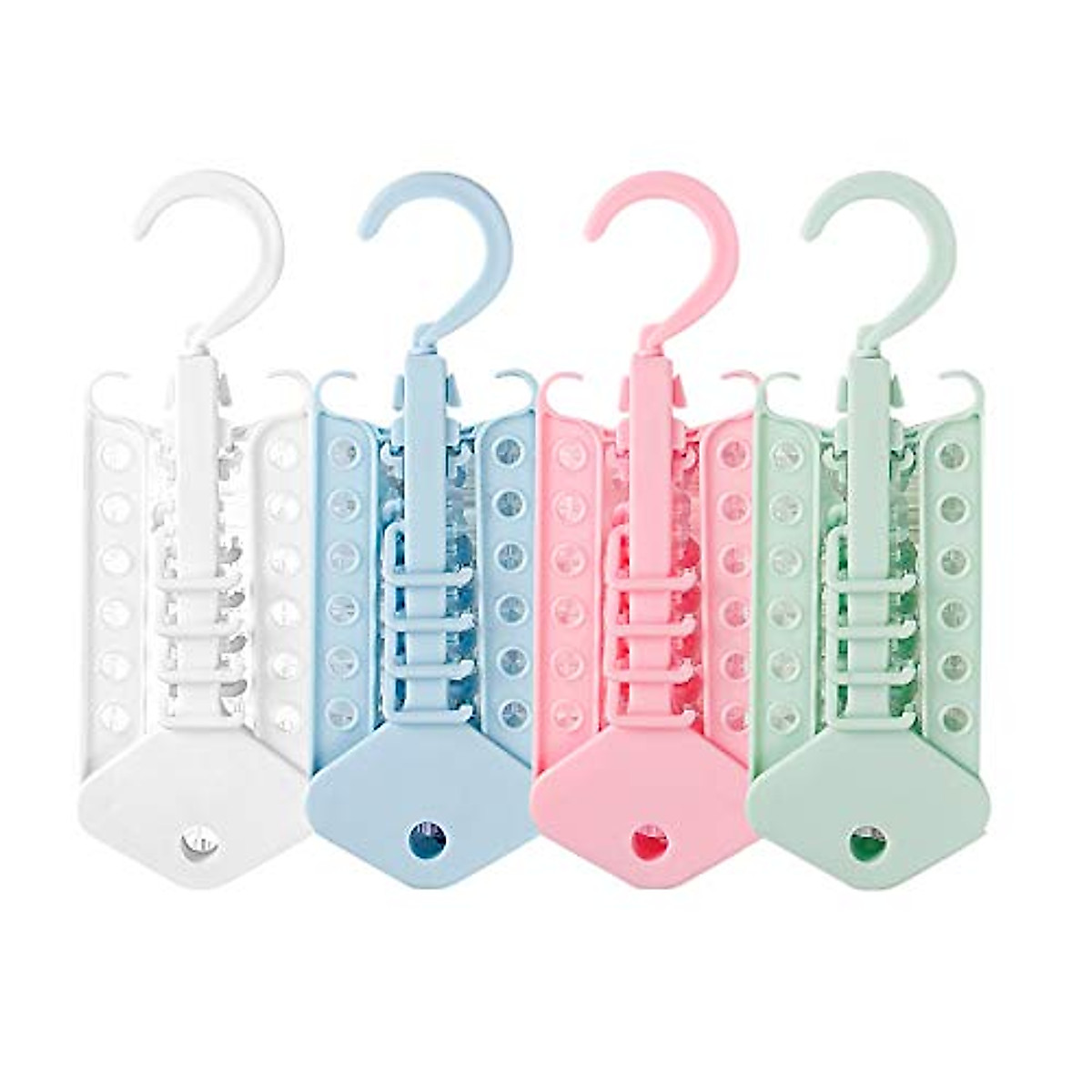 ONEYUE Magic Clothes Hangers, Foldable Dual Hanger Closet Organizer Space Saving Hangers for Clothes Shirts Sweaters Coat Drying Rack (Blue)