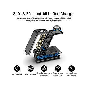 HATALKIN 3 in 1 Wireless Charging Station Compatible for Apple Products Multiple Devices Apple Watch ultra 8 7 SE 6 5 4 3 AirPods Pro 2 iPhone 14 13 12 11 Pro Max/X/XS/XR 8 Fast Wireless Charger Stand