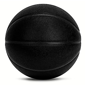 AND1 Street Grip Premium Composite Leather Basketball & Pump- Official Size 7 (29.5”) Streetball, Made for Indoor and Outdoor Basketball Games (Black)