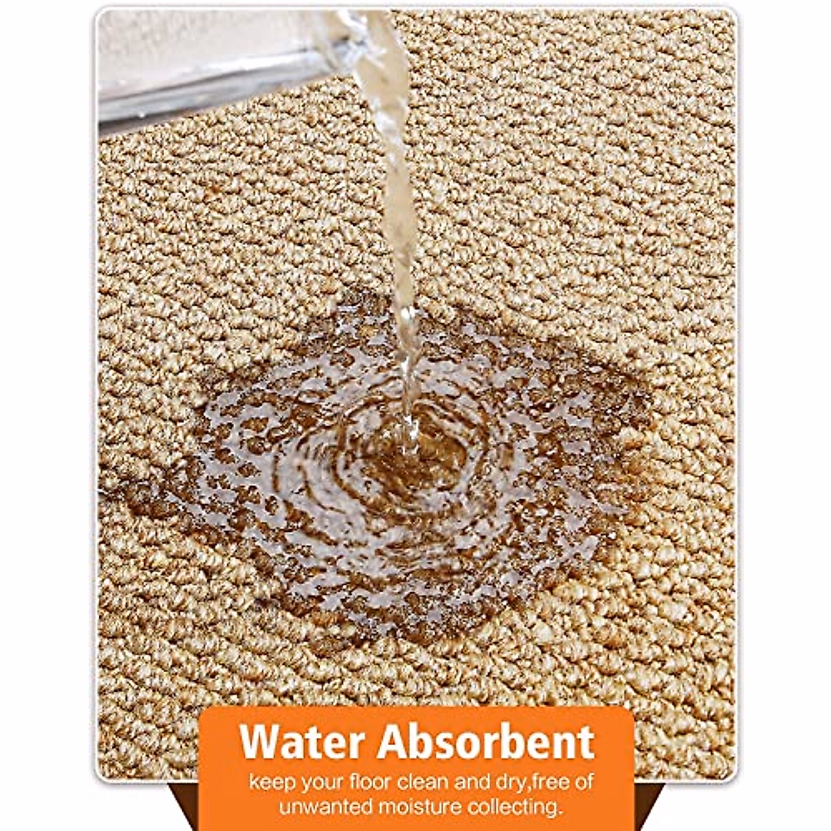 BxzanDya Kitchen Rug and Mats[2pcs] 20x59 Inch/20x32 Inch, Kitchen Rugs and Mats Non Skid Washable, for Kitchen Sink Side Mats, Aisle Rugs, Hallway Rugs(Oats, 20 "x32 + 20 "x59)