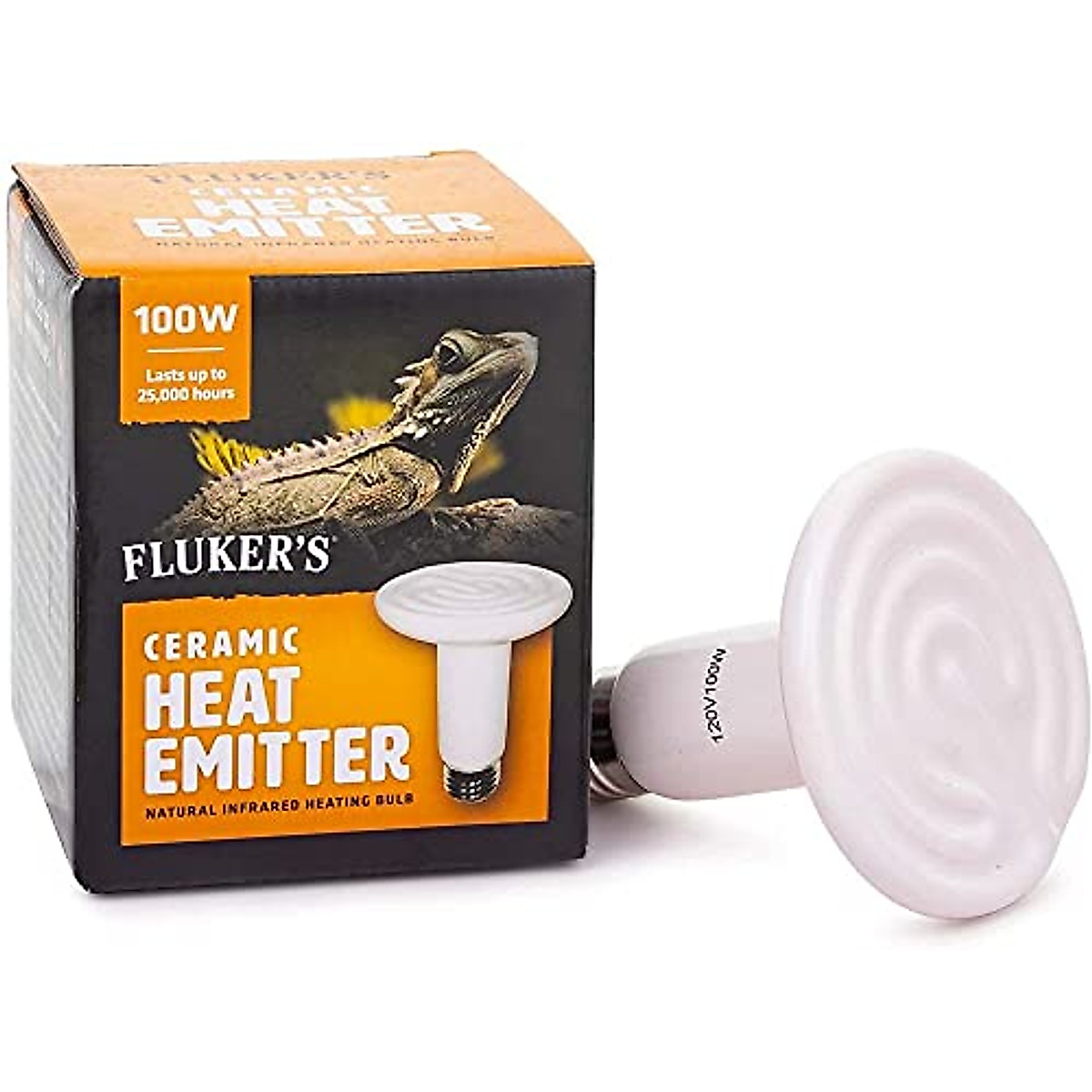 Fluker's Ceramic Heat Emitter for Reptiles 100W - Includes Attached DBDPet Pro-Tip Guide
