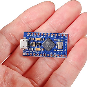 Diitao 2PACK Pro Micro 5V 16MHz Atmega32U4 Bootloadered IDE Micro USB Pro Micro Development Board Microcontroller Pro Micro Serial Connection with 2-Row Pins Header