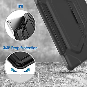 JETech Case for iPad 10.2-Inch (2021/2020/2019 Model, 9/8/7 Generation), Double-fold Stand with Shockproof TPU Back Cover, Auto Wake/Sleep (Black)