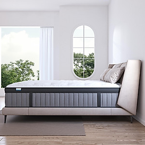 BedStory King Mattress 14 Inch - Luxury Hybrid Mattress for Extra Lumbar & Hip Support - Pain Relieving Motion Isolation Cooling Innerspring Soft Bed