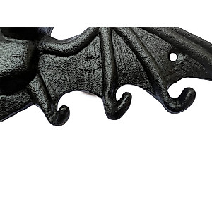 Hallocool Bat Key Holder Cast Iron Bat Key Hooks Decorative Hook Gothic Decor Vampire Bat Key Hanger Key Hooks for Hanging Dog Leash Wallet Belt Umbrella Towel, Bat Figure Wall Hook Halloween Bats