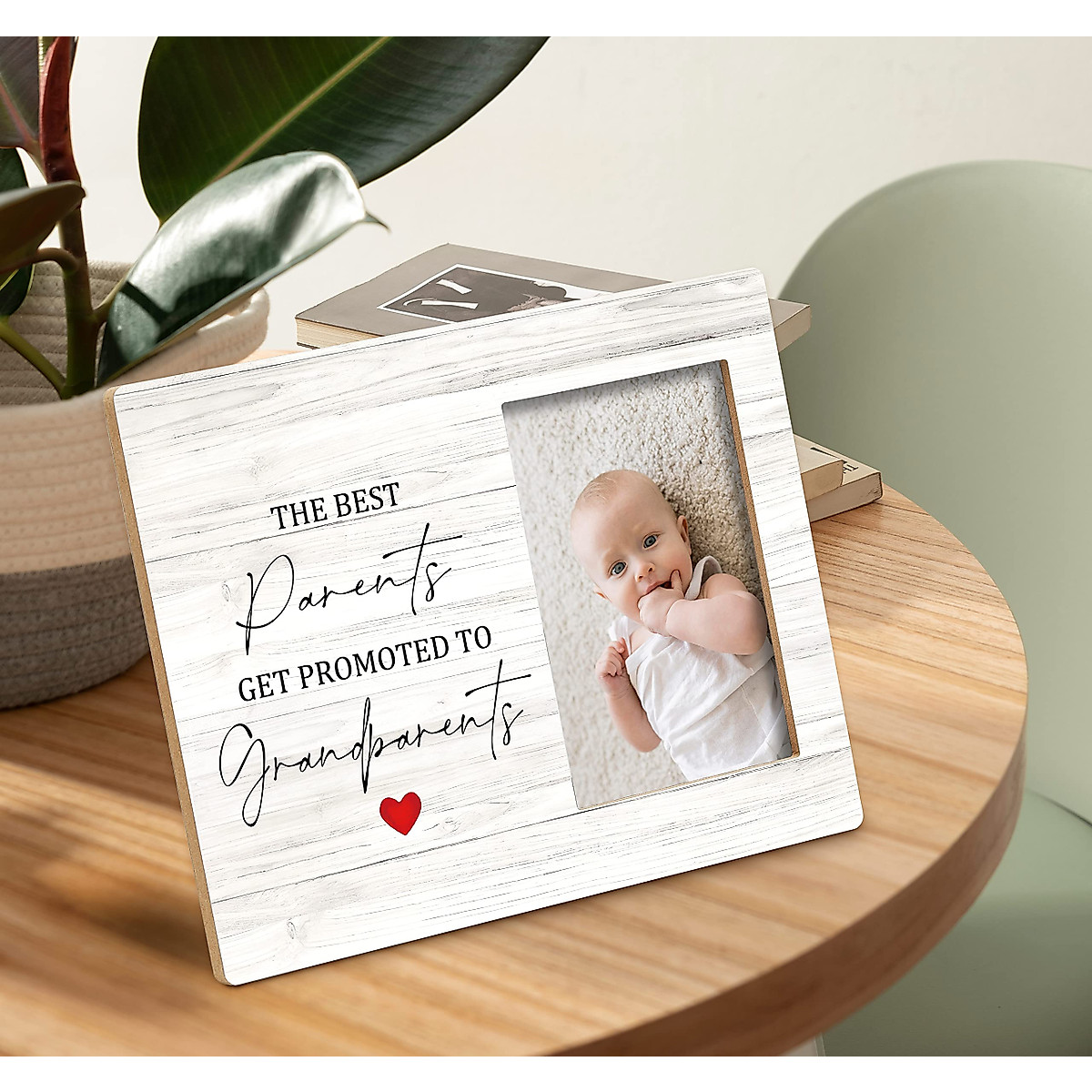 SRADMO Grandparents Picture Frames,Grandkids Photo Frame,The Best Parents Get Promoted To Grandparents Picture Frame,Baby Grandpa Grandma Photo Frame 8x10,Grandparents Baby Announcement Gifts（White-2）