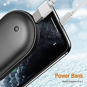 BESKAR Rechargeable Hand Warmer, USB Electric Handwarmer with Double-Sided Heating & Quick Charge, Portable Pocket Hand Warmer & Powerbank for Outdoor, Golf, Raynauds