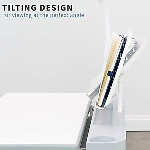 VIVO Book Holder Stand for Kids Height Adjustable Desk and Chair Set, White, Desk-BOOK3