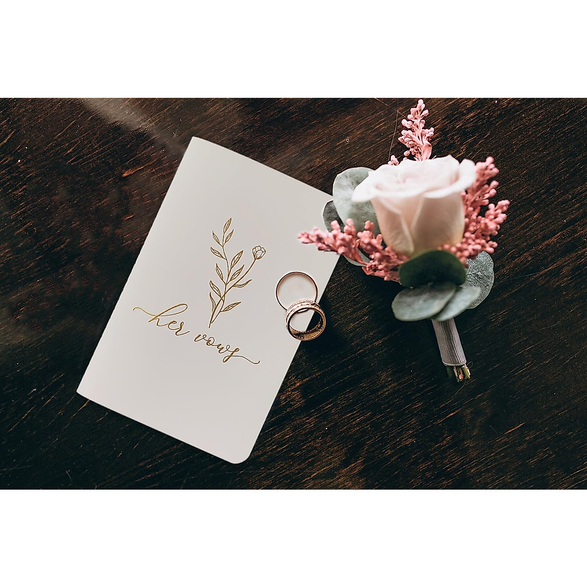 Vow Books Set of 2 Elegant His and Hers Vow Books 48 Pages Wedding Notebook With Plenty of Pages to Write Vows Wedding Vow Books with Gold Foil Floral Lettering Wedding Essentials for Bride Groom
