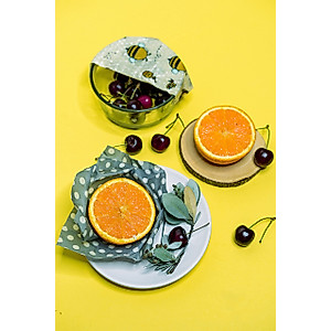 Reusable Beeswax Food Wraps Assorted 6 Pack by Eco Hive, Eco Friendly Food Wraps, Biodegradable, Sustainable Plastic Free Food Storage- Save the Planet Say Goodbye to Plastic