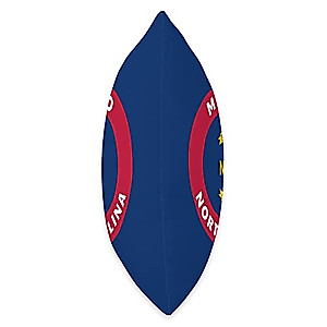 Manteo NC North Carolina Vacation Souvenirs Manteo North Carolina NC Flag Badge Roundlet Souvenir Throw Pillow, 18x18, Multicolor