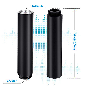 YOUSHARES Mic Stand Extension, 5/8" Female to 5/8" Male Microphone Extension Tube for Desk Stands(3.15 in)