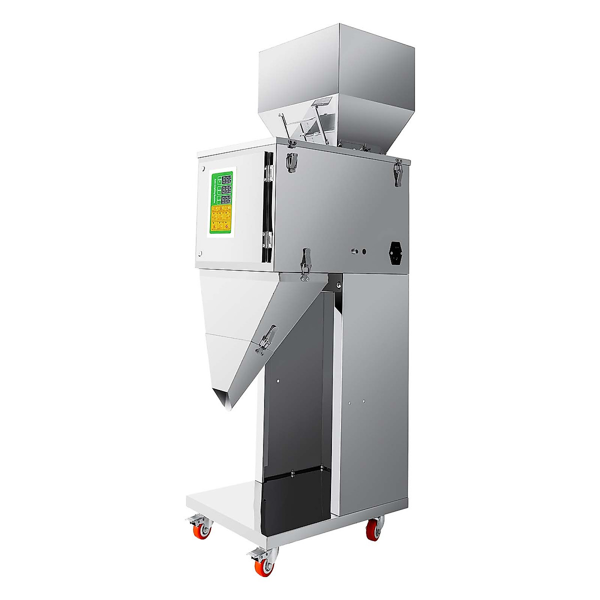 Particle Filling Machine, 10-999g Automatic Particle Weighing Filler Depenser, Intelligent Bottle Bag Pouch Split Quantitative Packing Filler with Foot Pedal for Tea Seeds Grains Flour Beans Glitter