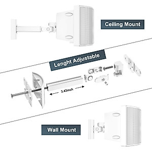 Wall Mount Brackets Compatible with Bose 161 Speaker and Bose Model 100 Speakers(White)