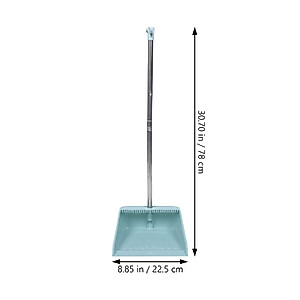 Broom and Dustpan Set Long Handle Stand Up Dustpan and Broom Set Household Brooms for Home Kitchen Room Cleaning Tool (Blue)