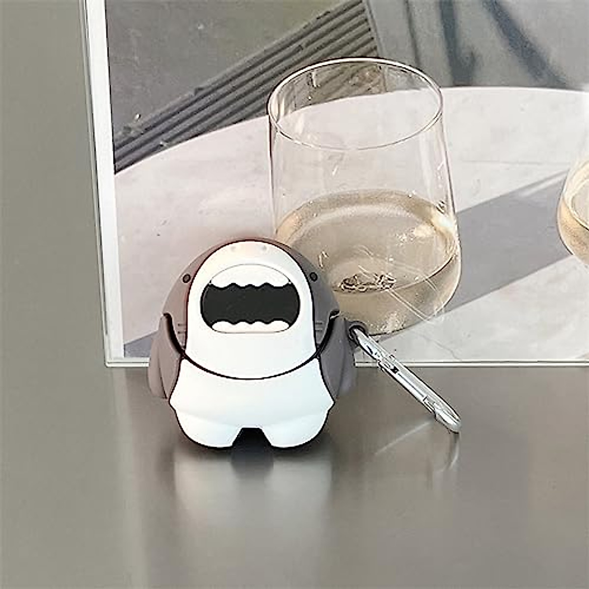 Earphone Case for Oppo ENCO Air3,Cute Cartoon Silicone Wireless Bluetooth Headphone Protector Cover for Oppo enco air 3 with Keychain (Shark)