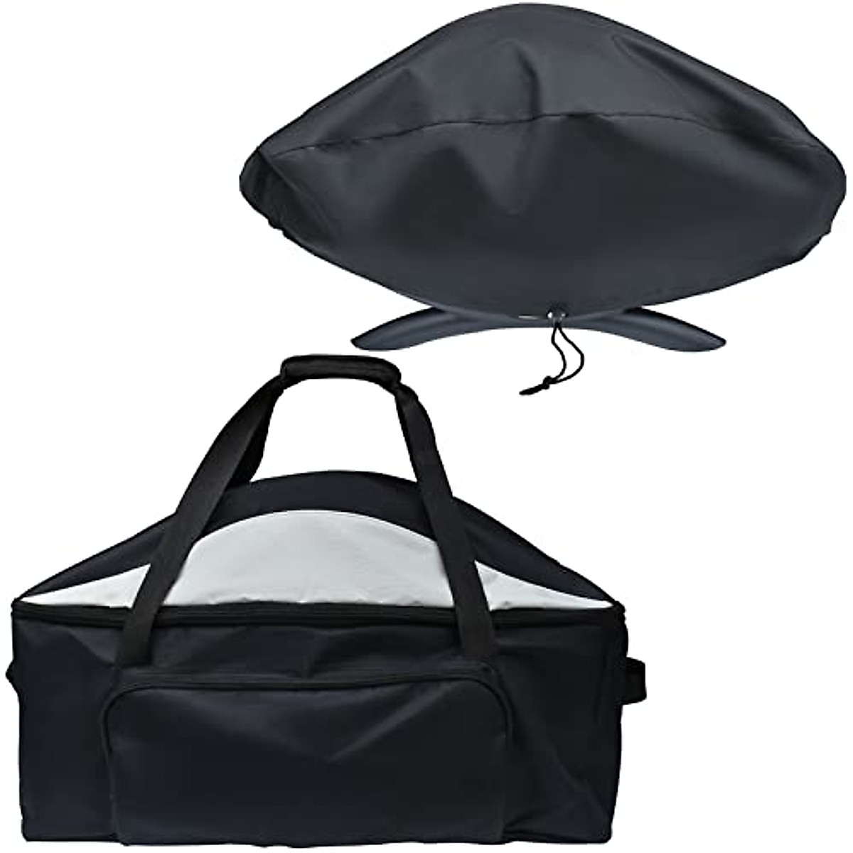 Grill Cover and Carry Bag for Weber Q1000 Q1200 Liquid Propane Grill and Q1400 Electric Grill, Water Resistant 600D Polyester Heavy Duty BBQ Cover and Portable Bag for Outdoor Barbecue