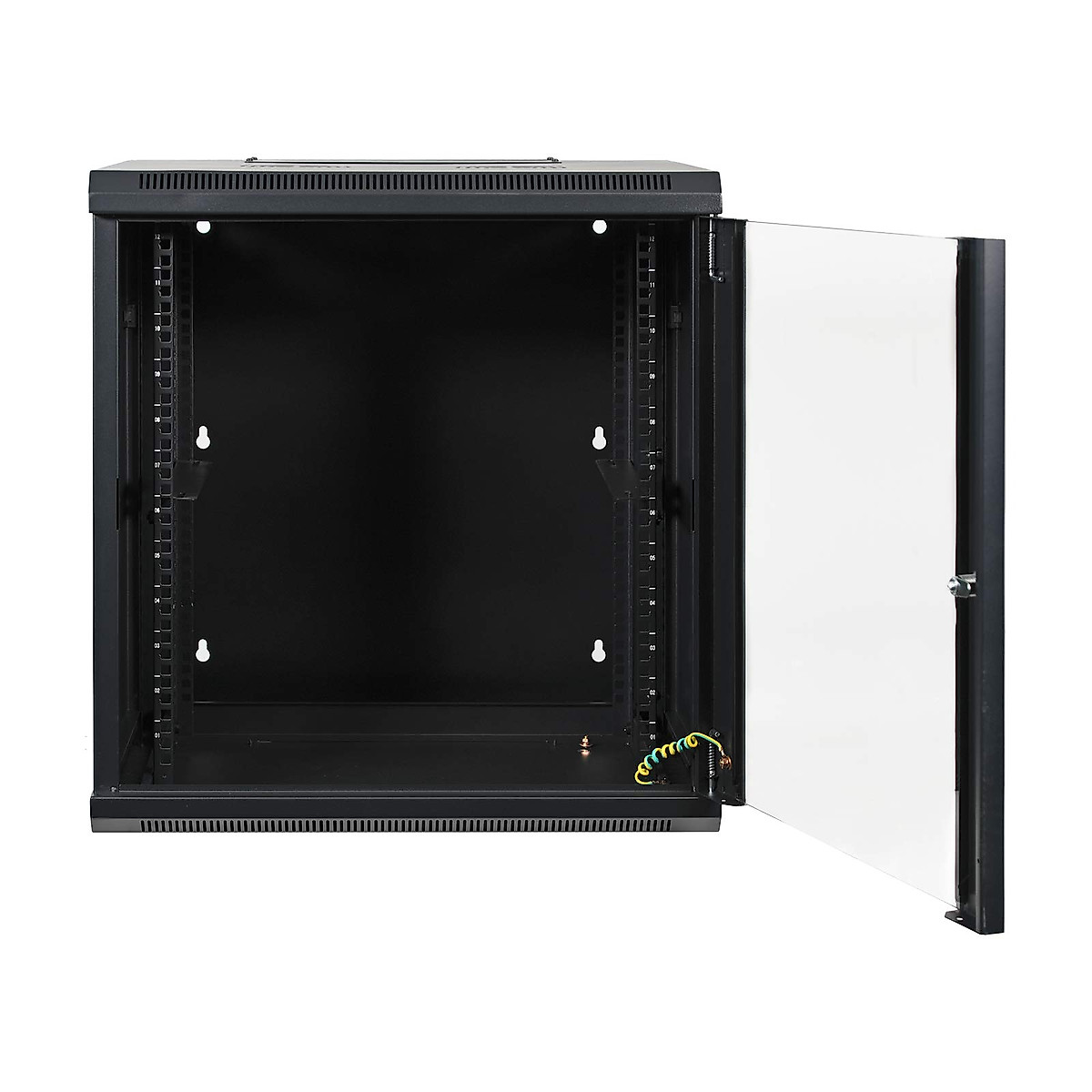Aeons 12U Signature Double Section Wall Mount 19-inch Networking IT Cabinet Enclosure Hinged Swing Out 24-inch Depth Glass Door (Fully Assembled)