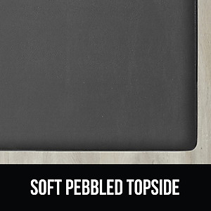 Gorilla Grip Set of 2 Anti Fatigue Cushioned Waterproof, Stain and Scratch Resistant Kitchen Floor Mats, Ergonomic Standing Office Desk Mat, Supportive Padded Memory Foam Rugs, 17x24 + 17x48 Charcoal