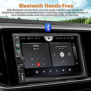 Soulgenix Double Din Car Stereo Wireless Apple CarPlay&Android Auto, 7-Inch FHD Touchscreen Car Radio with Bluetooth, Mirror Link, FM/USB/AUX/TF Ports, Subwoofer, Backup Camera Car Audio Receivers