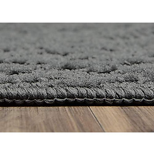 Garland Rug Ivy Vine Area Rug Runner, 3 ft x 12 ft, Cinder Gray