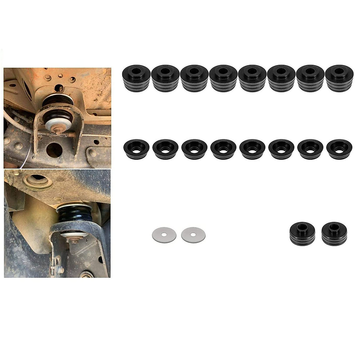 DEF KF04050BK Polyurethane Body Mount Bushing Kit Replacement for F250 F350 2WD/4WD 1999-2018 (Black)
