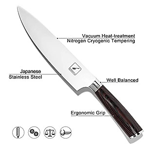 imarku Chef Knife 8 inch, High-Carbon Stainless Steel Pro Kitchen Knife with Ergonomic Handle and Gift Box, Chef's Knives for Professional Use, Gifts for Women Men