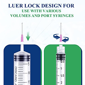 100Pcs 18G 1.5 Inch (38MM) Luer Lock Needle Scientific Lab Tools for Measuring, Refilling Ink, Industrial and Crafts Individually Packed