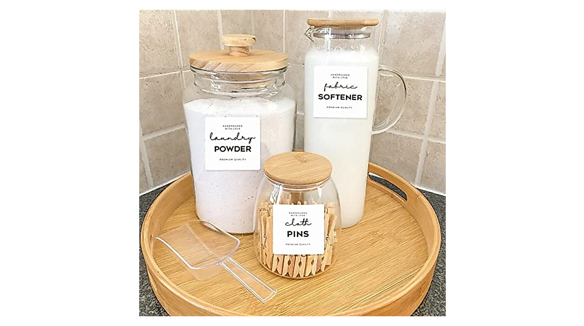 Minimalist Laundry Room Labels Set, v2croft 36 White Matte Stickers on ...