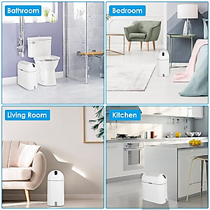 iMounTEK Automatic Trash Can 2.38Gal/9L Touchless Garbage Can Motion Sensor Narrow Wastebasket with Lid for Kitchen Bathroom Bedroom Office