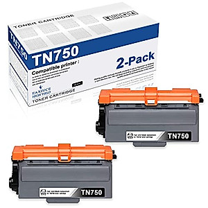 High Yield TN-750 2 Pack Black Toner TN750 Toner Cartridge Compatible Replacement for HL-5440D 5450DN 5470DW DCP-8110DN 8150DN 8155DN MFC-8710DW 8810DW 8910DW Printer, by EAXIUE