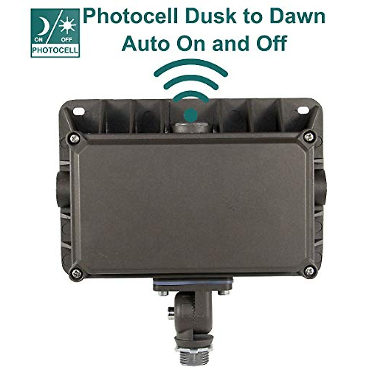 kadision LED Flood Light Outdoor with Dusk to Dawn Photocell, 50W 6500LM IP65 Waterproof Adjustable Knuckle Mount LED Flood Lights 5000K 100-277V ETL Listed