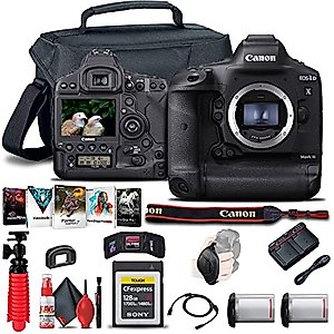 Canon EOS-1D X Mark III DSLR Camera (Body Only) (3829C002) + 128GB CFexpress Card + LP-E19 Battery + Case + Corel Photo Software + Flex Tripod + Hand Strap + Memory Wallet + Cleaning Kit (Renewed)