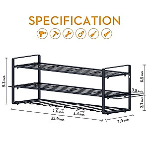 THILEMON Power Tool Organizer, 3 Layers 7 Drill Holder Heavy Metal Power Tool Organizer Wall Mount, Garage Organization, Power Tool Organizer