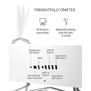 HP All-in-One Desktop PC, 11th Gen Intel Core i5-1135G7 Processor, 8 GB RAM, 512 GB SSD Storage, Full HD 23.8” Touchscreen, Windows 10 Home, Remote Work Ready, Mouse and Keyboard (24-df1270, 2021)