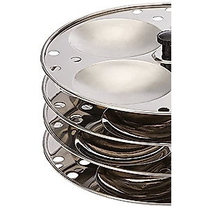 Tabakh Stainless Steel 4-Rack Idli Stand, Makes 16 Idlis