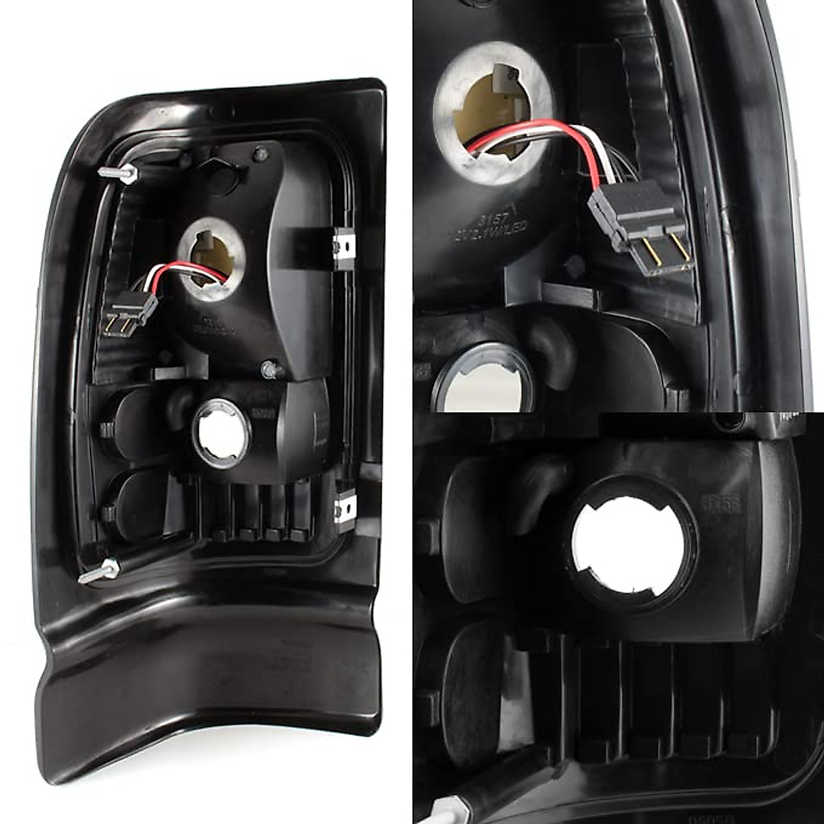 AKKON - For 1994-2001 Dodge Ram 1500 2500 3500 Black LED Tube Tail Lights Lamps (Driver + Passenger) Pair