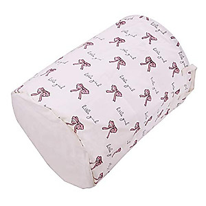 Jacone Large Laundry Basket Canvas Fabric Waterproof Cylindric Laundry Hamper Storage Basket with Handles, Decorative and Convenient for Kids Bedroom (Bowknot)