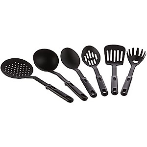 BELLA Cookware Set, 12 Piece Pots and Pans with Utensils, Nonstick Scratch Resistant Cooking Surface Compatible with All Stoves, Nylon and Aluminum, Cream