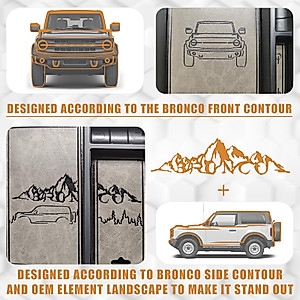 TripleAliners Center Console Organizer Compatible with 2021-2024 Ford Bronco(No for Sport) Accessories 6th Gen Bronco 2/4-Door Center Console Storage Box ABS Material with Leather Trim(V2_Retro Grey)