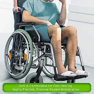 Silicone Foam Dressing with Gentle Border for Post-op Surgical Wounds 4''x8'', Absorbent Pad 2''x6'', Pack of 5, Silicone Wound Bandages for Cuts, Abrasions, Bed Sore, Pressure Ulcer