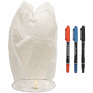 EXCEART 10 Pack Paper Lanterns Floating Wishing Paper Lanterns with Maker Pen for Weddings Party Celebration Event and Festival Chinese Lanterns to Release in Memorial Events