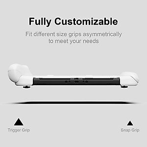 Skull & Co. NeoGrip: an Ergonomic Grip Hard Shell with Replaceable Grips [to fit All Hands Sizes] for Nintendo Switch OLED and Regular Model [No Carrying Case] - White