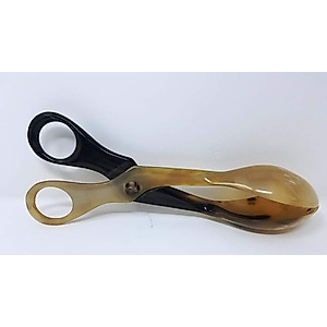 Hand crafted Natural Material Horn Salad Servers Ergonomic Scissors Shape Buffet Tongs Buffet Party Catering Serving Tongs Salad Tongs Cake Tongs Bread Tongs Kitchen Tongs (2)