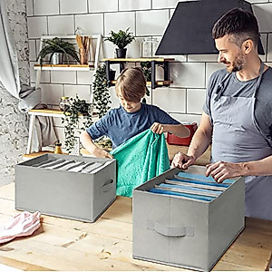 Criusia 3 Pack Large 17 Grids Closet Organizers and Storage with Handles and 6 Pack 58 Cell Sock Underwear Organizer Dividers