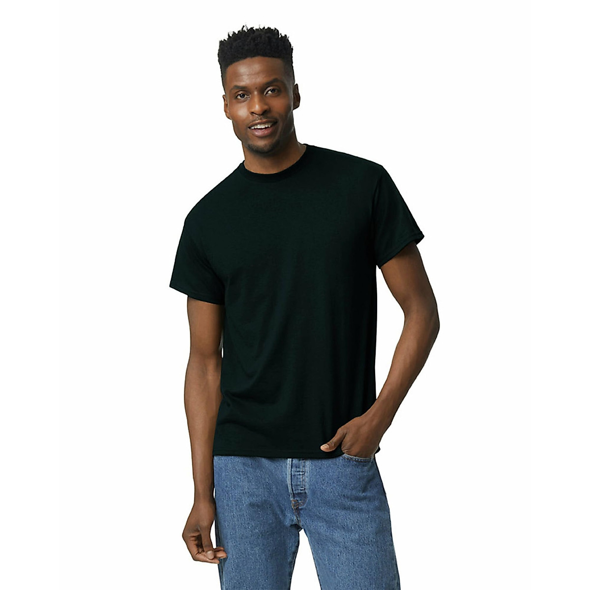 Gildan Unisex DryBlend Style G8000, Multipack T-Shirt, Black (2-pack), Large