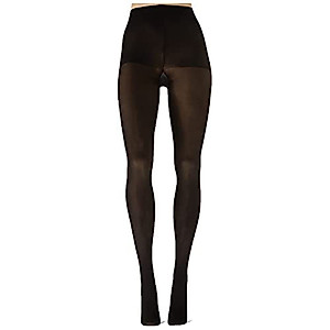 Hanes Silk Reflections Women's Opaque Control Top XTEMP Tights, Black, Small