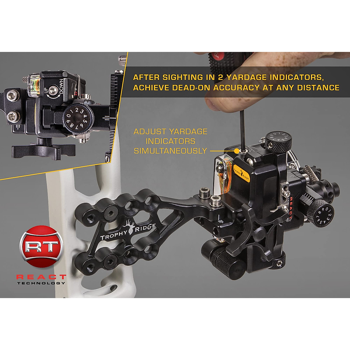 Trophy Ridge React One Pro Archery Bow Sight, Right Hand, 0.019 Pin